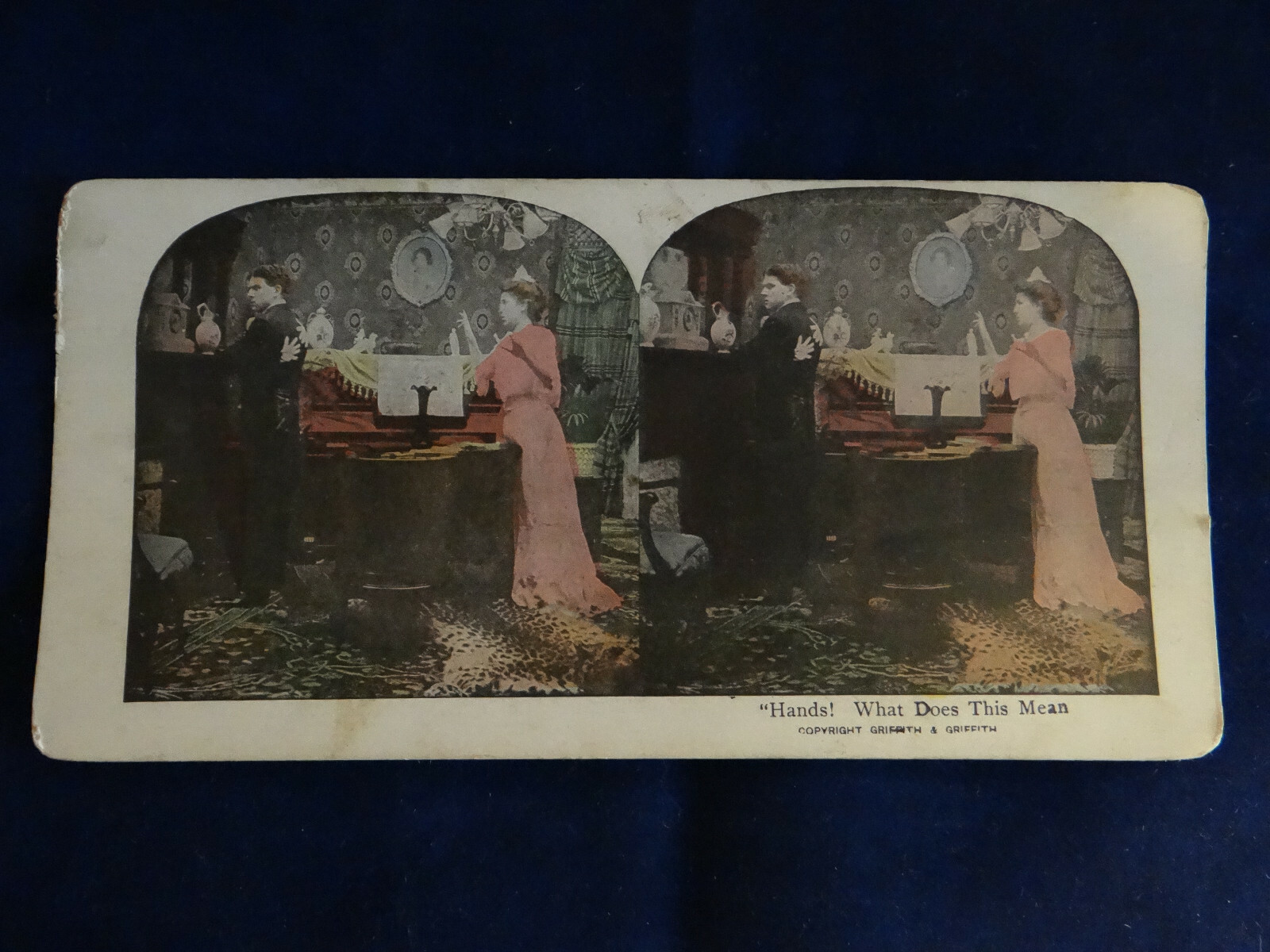 (2) EARLY 1900'S PROVOCATIVE HUSBAND & WIFE COLORFUL STEREOVIEW ...