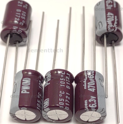 5x 470uF 6.3V Nichicon PW Low-ESR Impedance 105C radial Capacitors caps ...