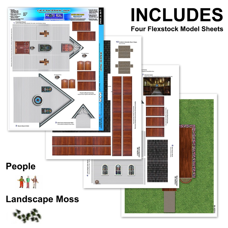 1/48 O Scale Church Diorama Building Kit Fits Lionel, Bachmann ...
