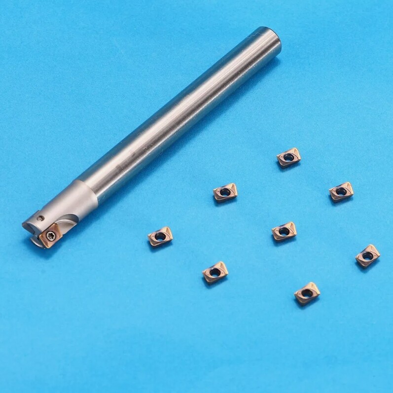 10MM End Milling Cutter + 10X JDMT070204R Indexable Carbide End Mills ...