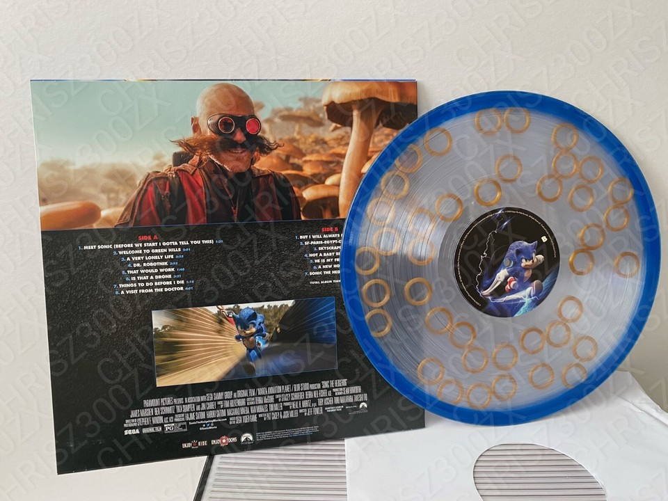 Sonic The Hedgehog Gold Ring Filled Original Movie Vinyl Record ...