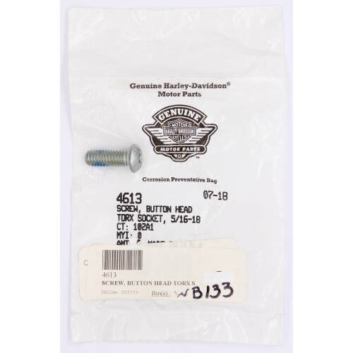 Harley-Davidson Button Head Star Socket Screw Part Number - 4613 | eBay