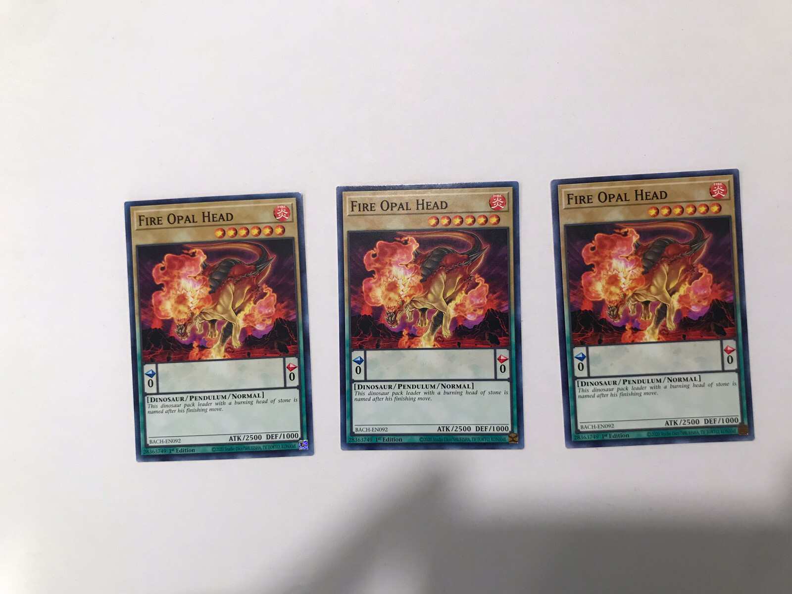 Yugioh x3 Fire Opal Head 1st Edition Common BACH-EN092 NM | eBay