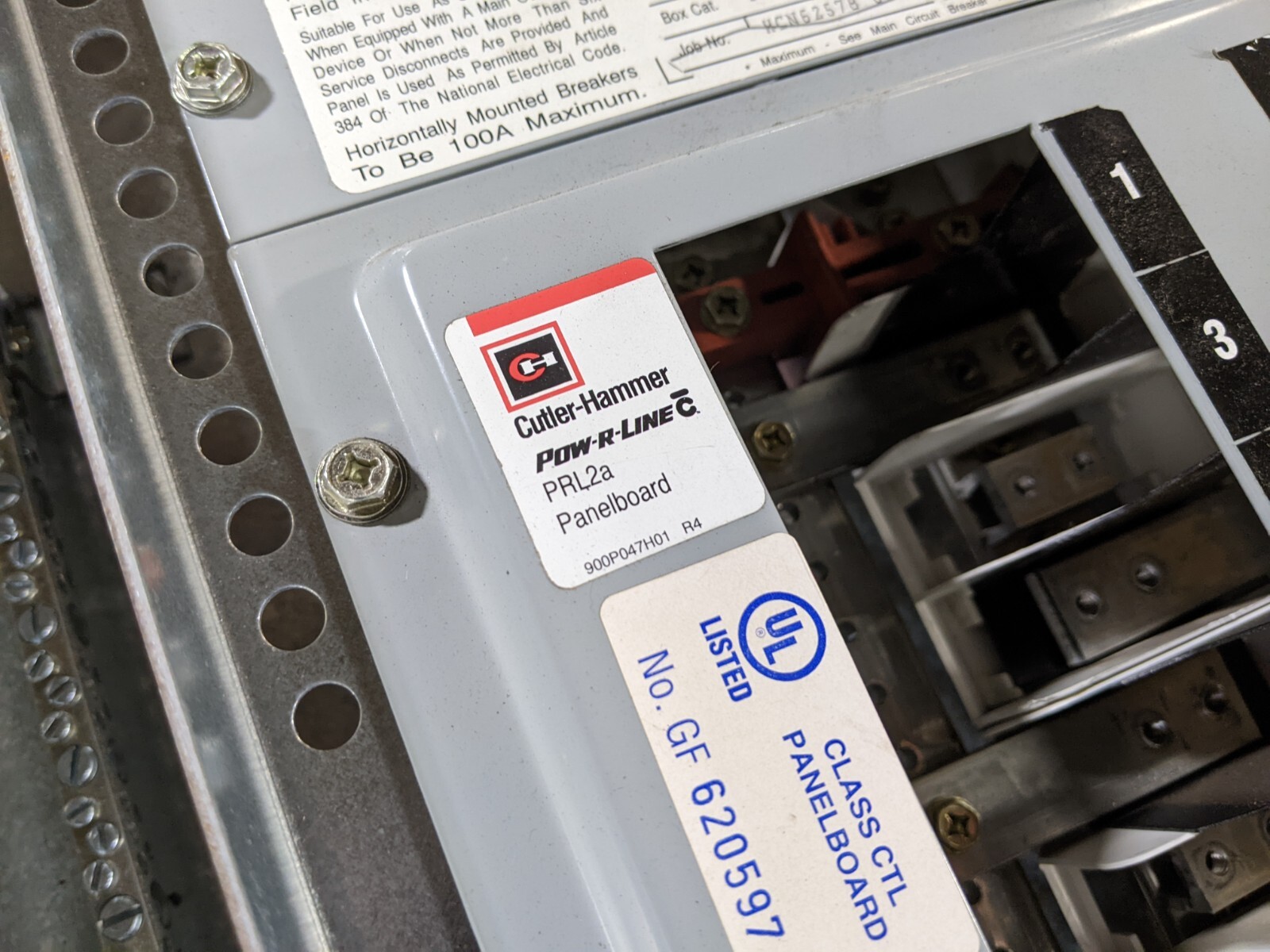 Cutler Hammer PRL2A Pow-R-Line Panelboard 150 AMP 208Y/120V 3 Phase 4W ...