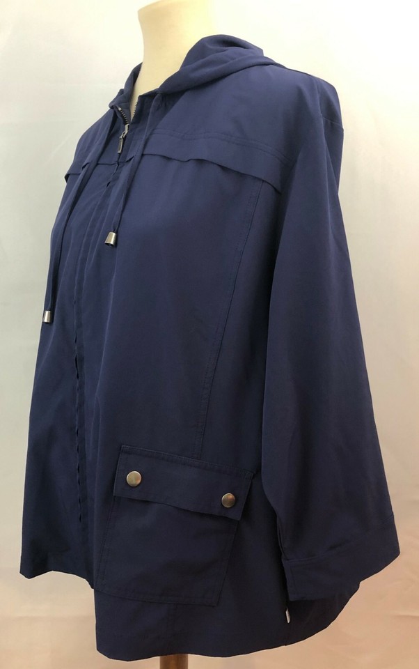 Chico's Zynergy Blue Lightweight Softshell Jacket Size 3 Full Zip ...