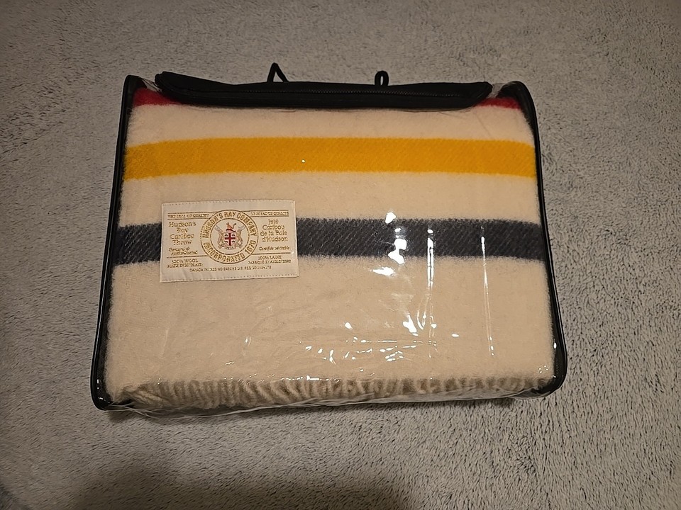 Hudson's Bay Company - HBC Stripes - 100% Wool Caribou Throw, Made In ...