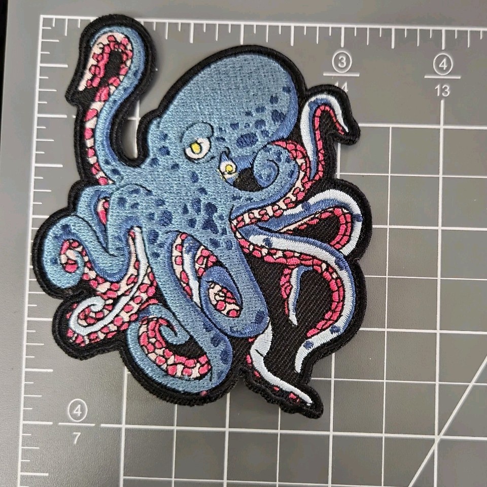 Beautiful Nautical Ocean Octopus Sea Monster Embroidered Iron On Patch ...