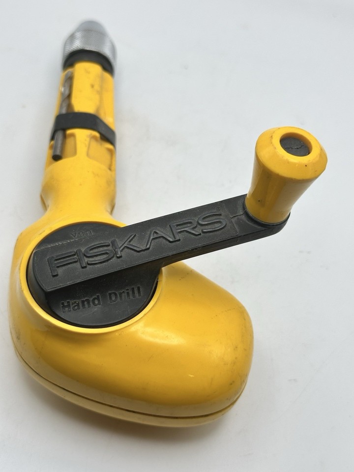 Fiskars Hand Drill Manual Rotary Crank with 1/4" Chuck EUC Yellow | eBay
