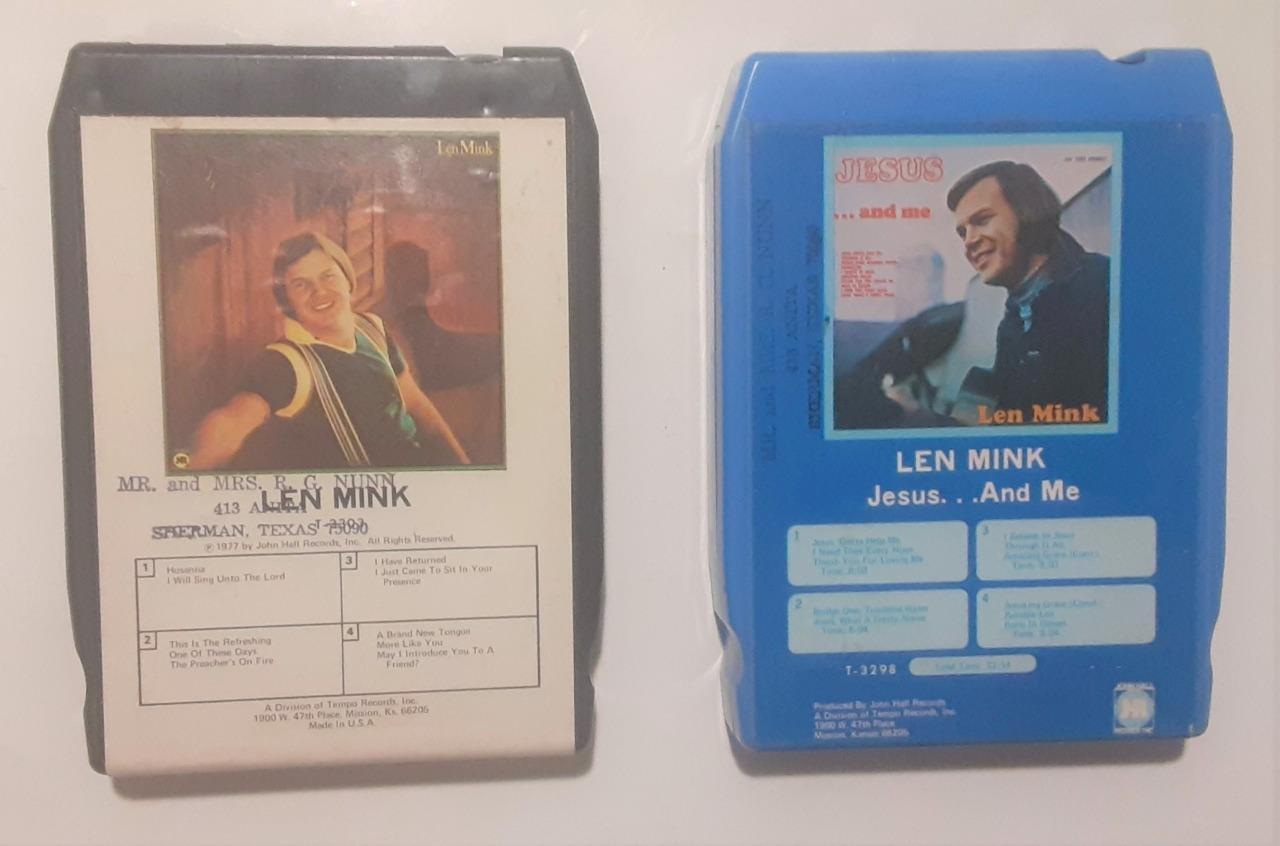 Len Mink S/T 1977 & Jesus And Me 1973 8 Track Tapes Gospel Christian ...