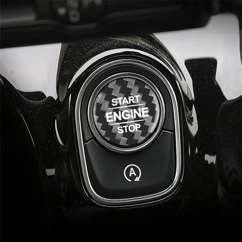 Black Carbon Fiber Car Start Button Sticker Special For Benz A W177 ...