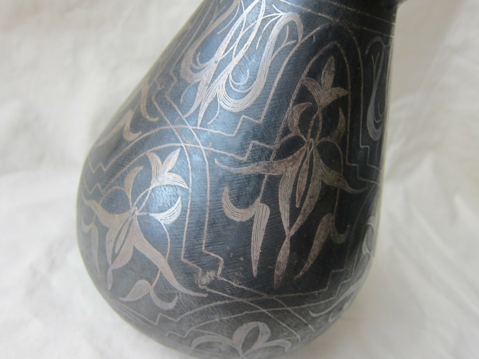 Antique Islamic Indo-Persian , iron with silver koftgari vase | eBay