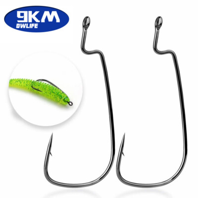 50~200Pcs Ewg Hook Bass Fishing Texas Rig Hook Wide Gap Offset Worm ...
