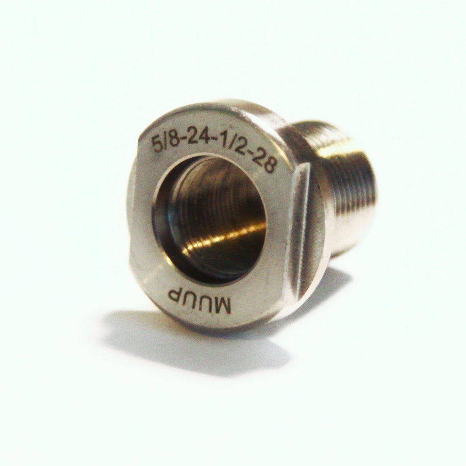 Premium Thread Adapter 1/2 x 28 Thread to 5/8x24-Stainless Steel-2/4/6 ...