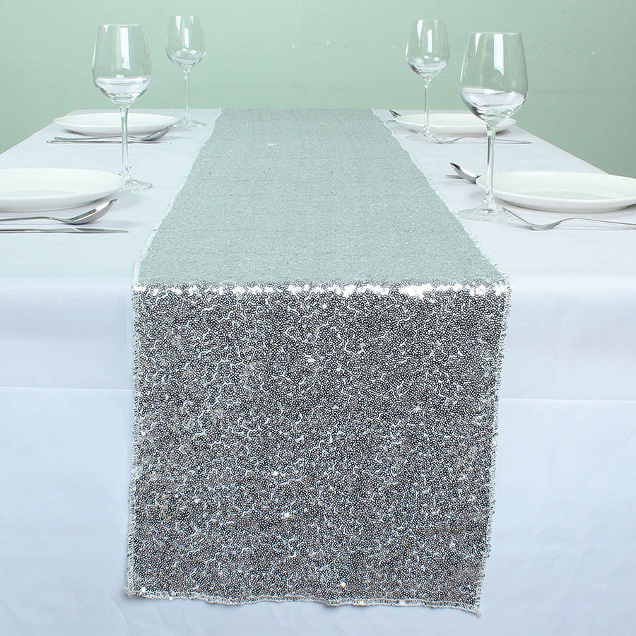 5 SEQUIN TULLE TABLE RUNNERS or CHAIR COVER SASHES 14"x108" Made USA 10 ...