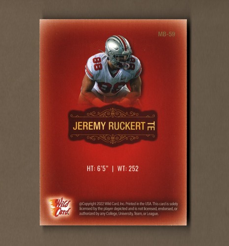 2022 Wild Card MATTE - Jeremy Ruckert #MB-59 Red (RC) for sale online ...