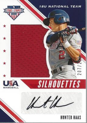 2020 USA Baseball Stars and Stripes Silhouettes Hunter Haas Auto Jersey ...