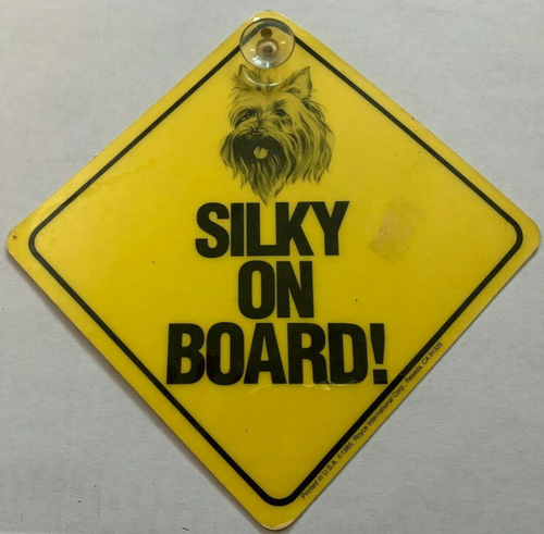 Silky on Board Car Window Sign w/ Suction Cup - 1985 - Royce Int'l | eBay