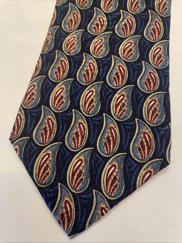Guy Laroche Blue And Red Paisley Mens Tie 55”x3 75” Ebay