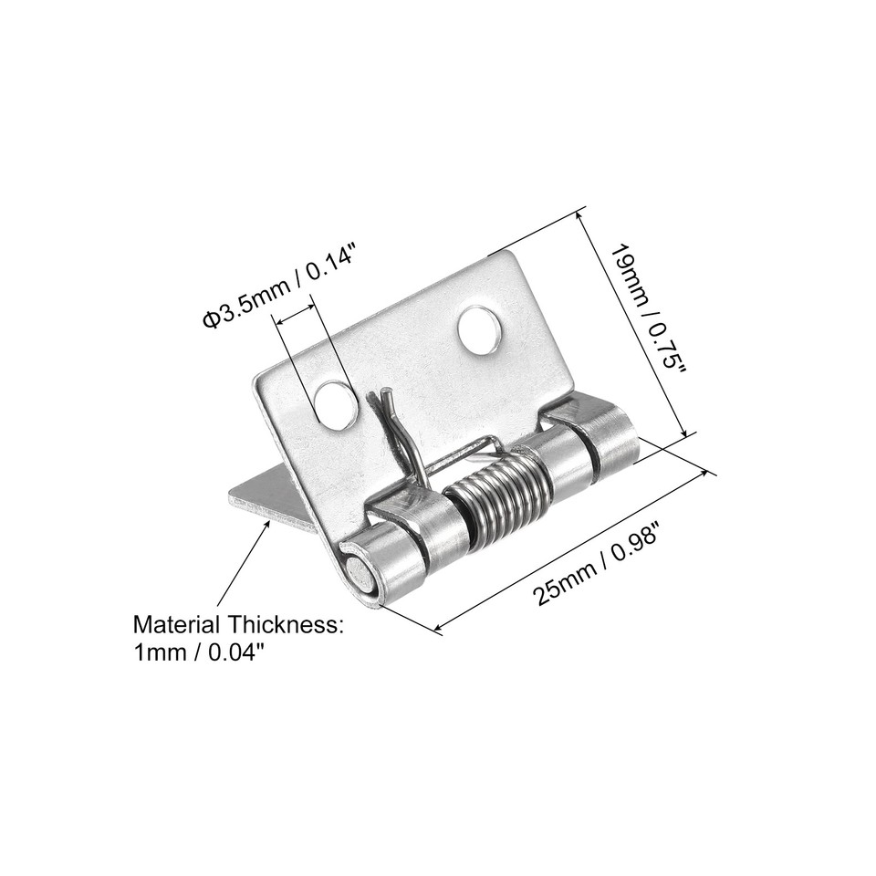 8 PCS 1" Spring Loaded Hinges Self Closing Hinge 304 Stainless Steel | eBay