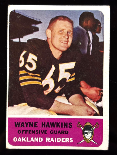 Vintage WAYNE HAWKINS Rookie 1962 Fleer #71 Oakland Raiders RC EX | eBay