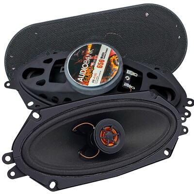 2x Audiobank 4X10" 650 Watt Max Power 2-Way Red Car Audio Stereo ...