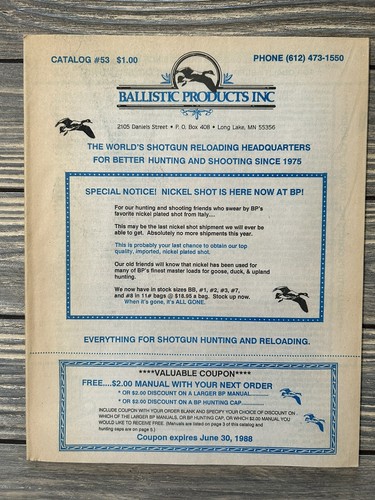 Vintage Ballistics Products Inc Catalog # 53 The Worlds Shotgun ...