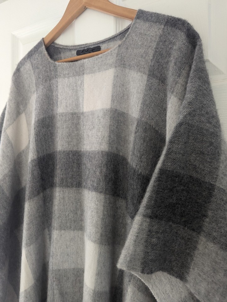 PART TWO WOOL & CASHMERE Check Poncho Cape Tassels ONE SIZE RRP £130 | eBay