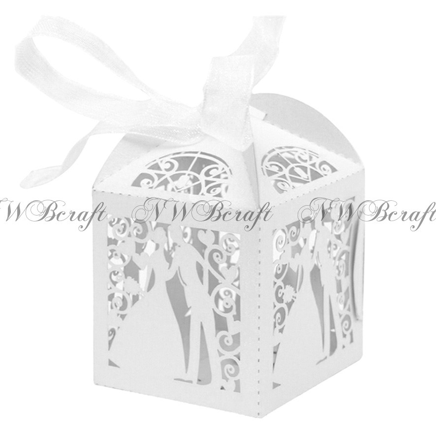 20-100 Luxury Boxes Wedding Party Favour Laser Cut Sweets Cake Candy ...