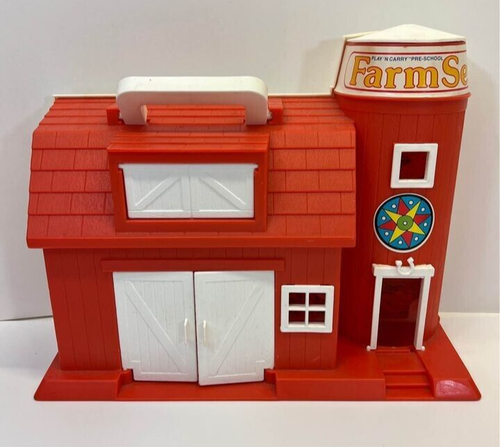 1980's Vintage Play ‘N Carry Pre-School Farm Toy Playset Red Barn | eBay