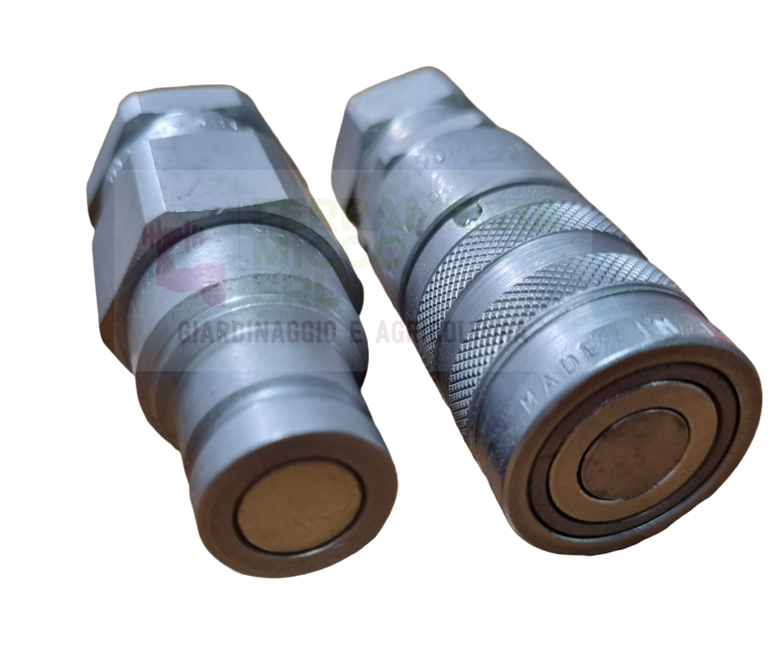 COPPIA INNESTI RAPIDI IDRAULICI DA1/2" FACCIA PIANA MASCHIO FEMMINA ESCAVATORE | eBay