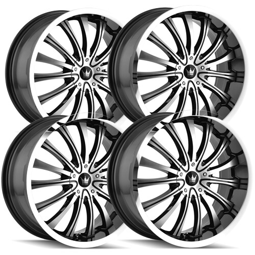 (4) Mazzi 351 Hype 20x8.5 5x112/5x120 +40mm Black/Machined Wheels Rims ...