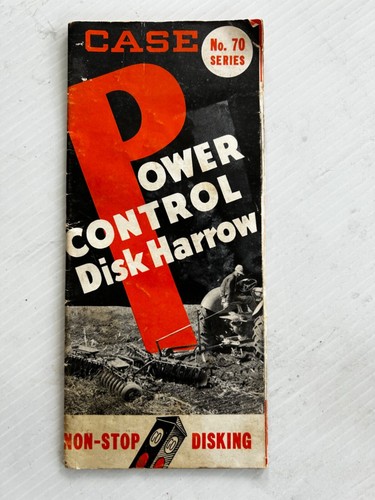 J. I. Case Co 70 Series Power Control Disc Harrow Sales Salesman ...