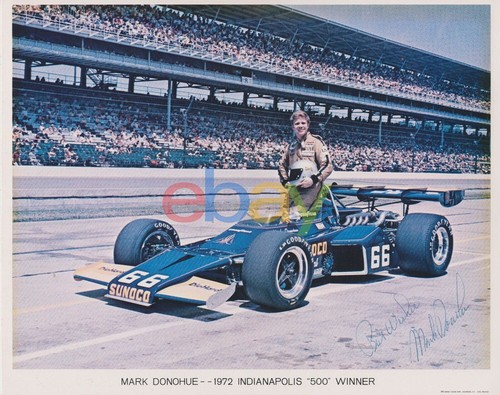 1972 Indianapolis 500 Winner MARK DONOHUE Signed Indy Auto Race Driver ...