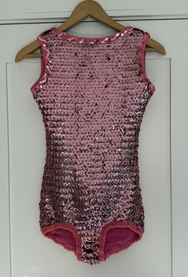 Vintage Algy Pink Sequined Dance Costume Leotard 1950… - Gem
