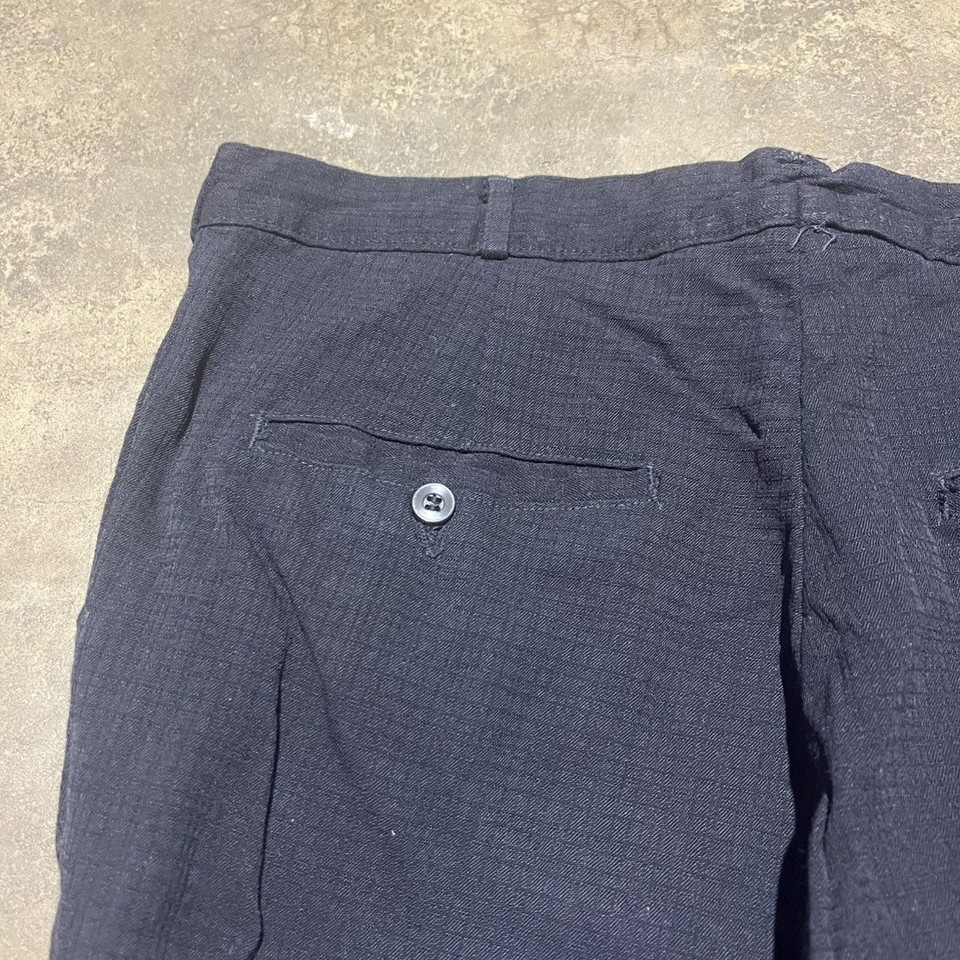 Vintage 50s Black Rayon Grid Pattern Trousers 33x29 1950s True Vintage ...