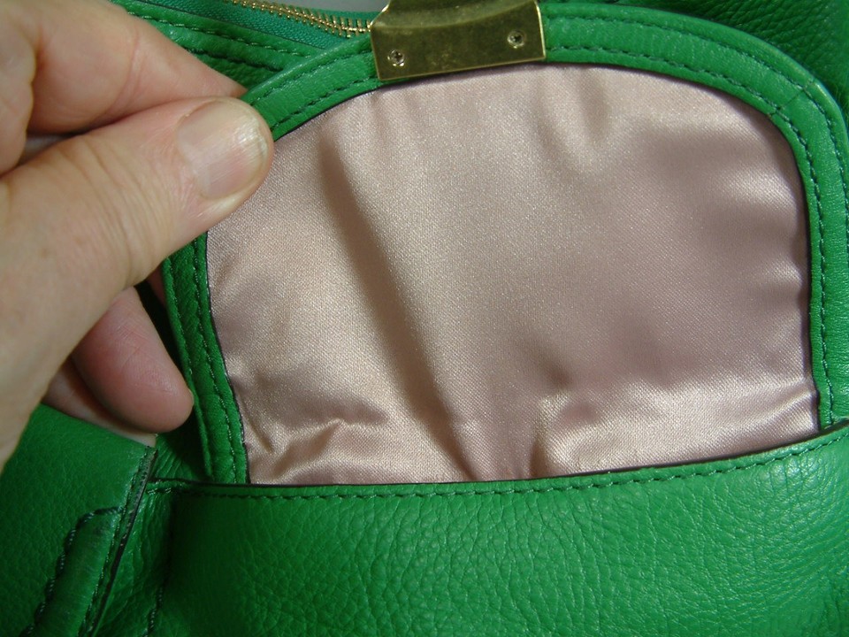 Rare Large Coach Leather Hand Bag Green Vintage Pre-owned 2 Strap ...