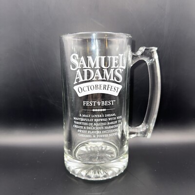 Samuel Adams Octoberfest Glass Stein 7” Fest with the Best 3.25” Dia ...