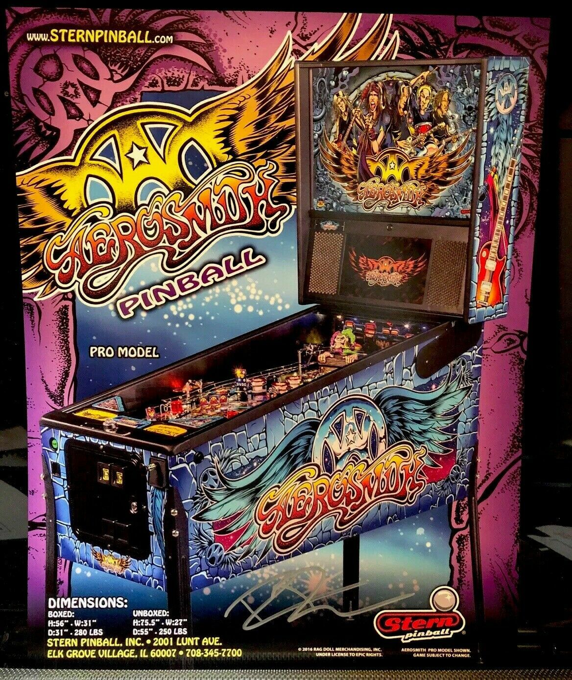 AUTOGRAPHED STERN AEROSMITH PRO PINBALL FLYER! | eBay