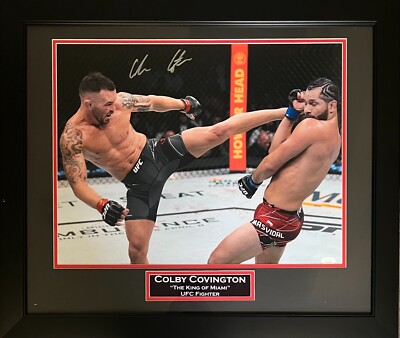 Colby Covington autographed signed 16x20 framed photo UFC JSA Jorge ...