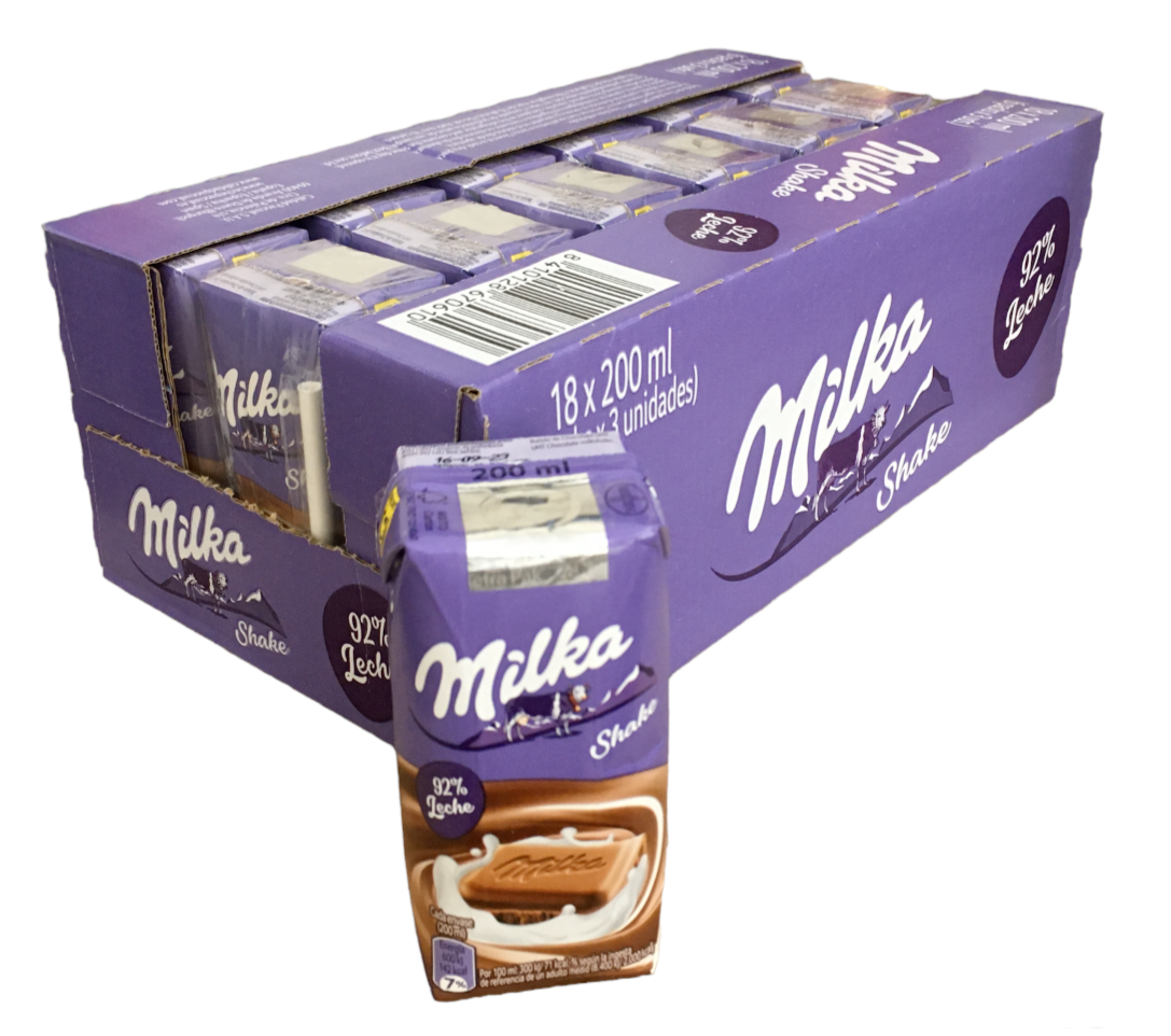 Case of 18 Cartons - Milka Shake 200ml Chocolate Flavour Milk Drink for ...