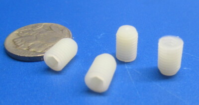 Nylon 66 Plastic Set Screws, Flat Point, 1/4"-28 x 3/8" Length, 200 ...