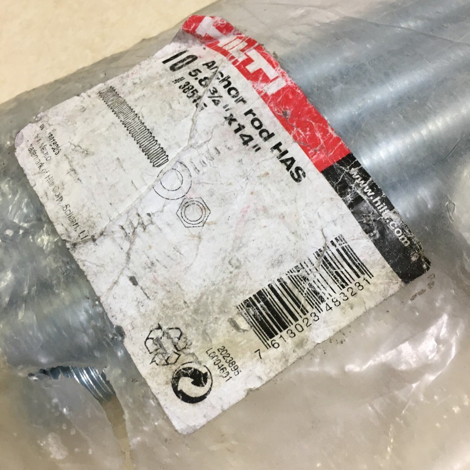 Pack of 10 - Hilti Anchor Rods HAS-E-55 - 3/4"x14" - 2198002 | eBay