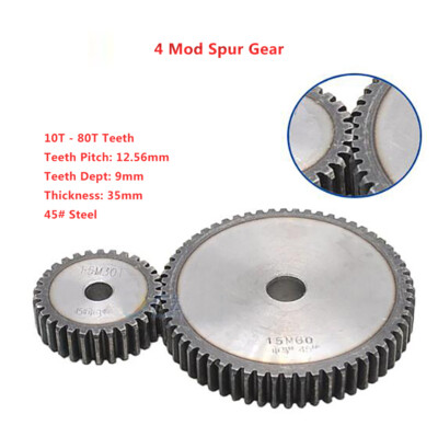 2 Mod Spur Gear 10T60T Bore 8mm16mm Precision Transmission Flat Gear 45 ...