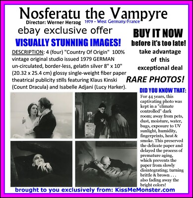 Werner Herzog 1979 Nosferatu The Vampyre 4 Klaus Kinski 8x10 German ...