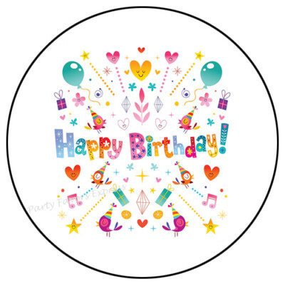 HAPPY BIRTHDAY ENVELOPE SEALS LABELS STICKERS PARTY FAVORS | eBay