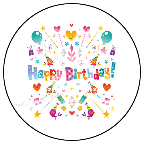 HAPPY BIRTHDAY ENVELOPE SEALS LABELS STICKERS PARTY FAVORS | eBay