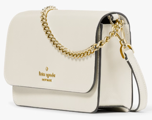 Kate Spade Madison Flap Crossbody Bag White Leather Chain Purse KC586 ...