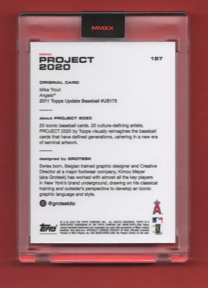 Topps Project 2020 Mike Trout by Grotesk Card #187 LA Angels | eBay