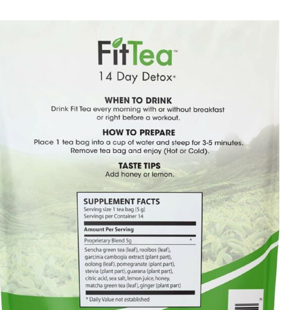 Fit Tea 14 Day Detox Tea for Weight Loss and Belly Fat - 2.46oz (14 ...