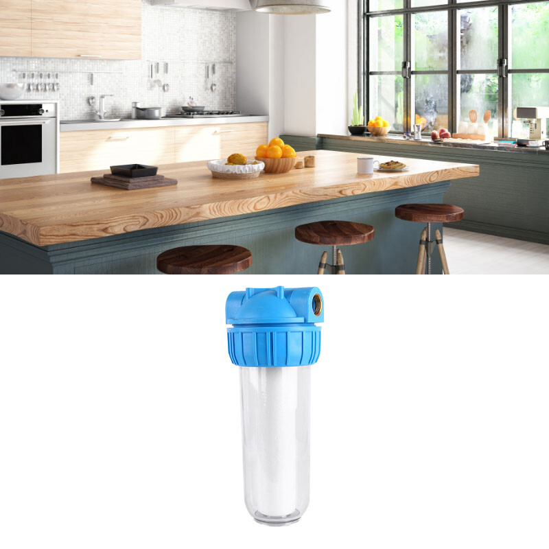 10in Water Filter Housing W/Filter 1in Brass Port Transparent For ...